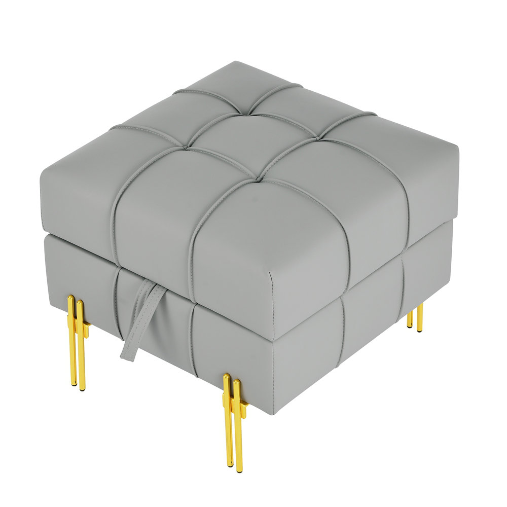 Everly Quinn 22 inches Anti-scratch Leather Storage Ottoman | Wayfair