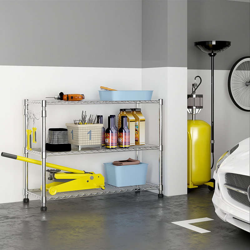 Rebrilliant Maxden 46'' W Height Adjustable Shelving Unit with Wheels ...