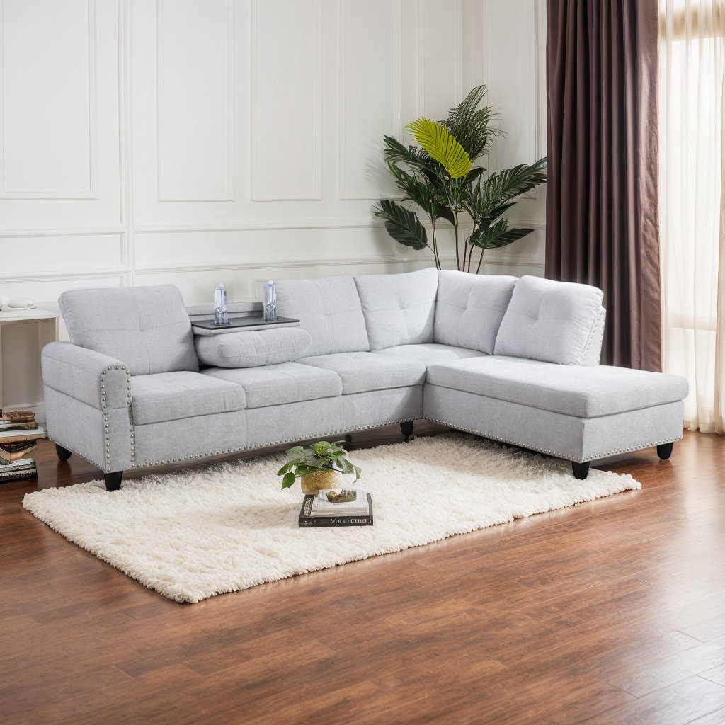 Ebern Designs Ahkari 97.5'' Wide Microfiber/Microsuede Right Hand ...