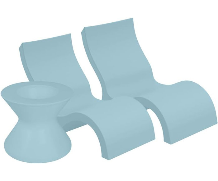 Ledge Lounger Signature Lowback Chairs with Signature Tall Ice Bin Side ...