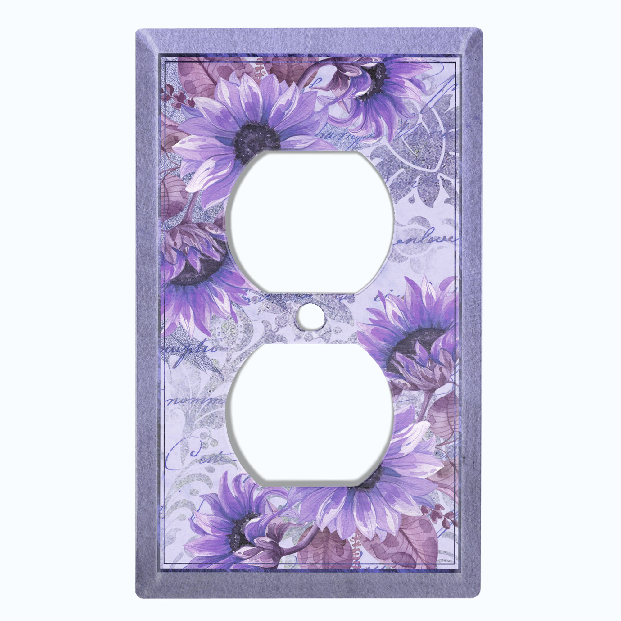 WorldAcc Metal Light Switch Plate Outlet Cover (Purple Sun Flowers ...