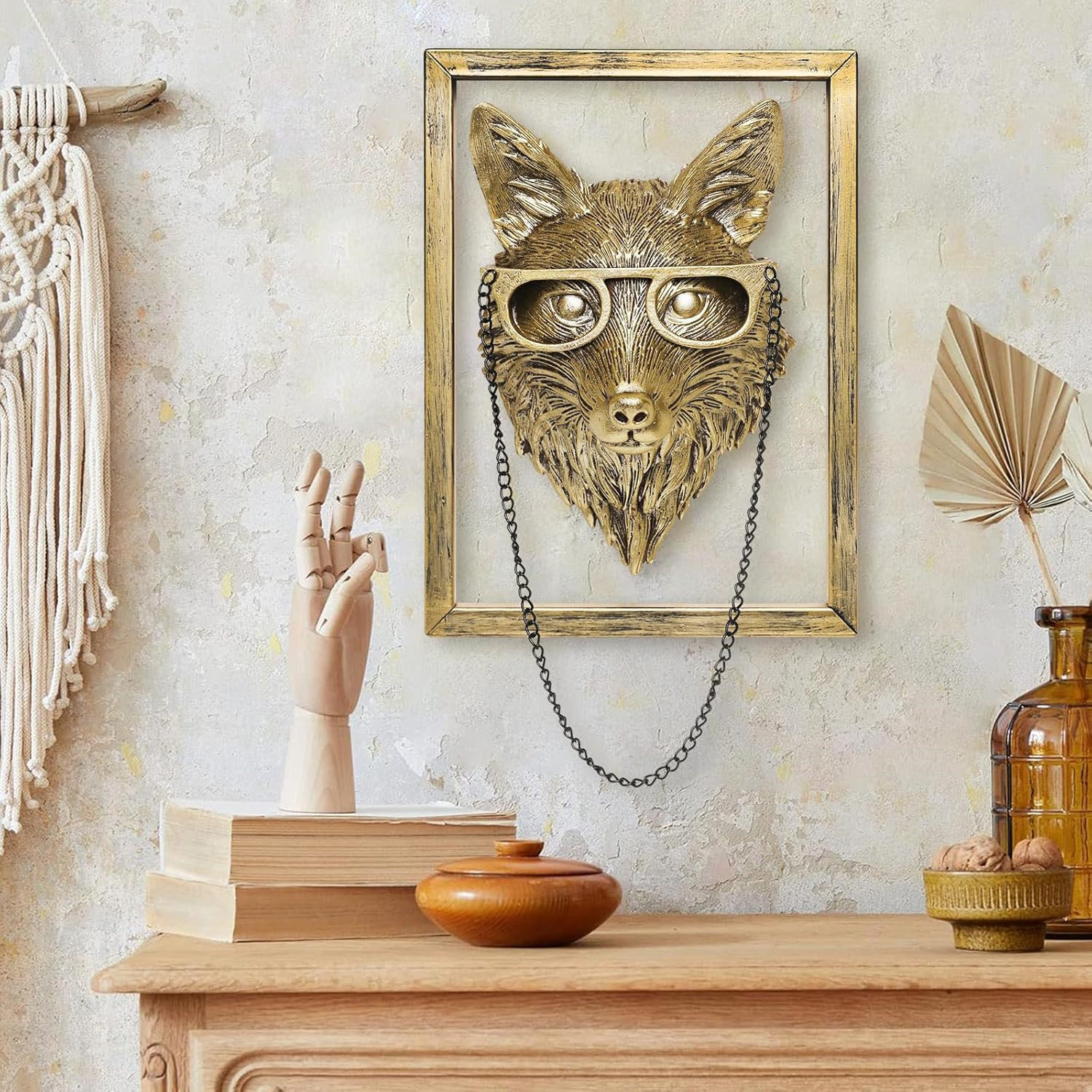 Trinx Animal Heads Wall Decoration (Gift Metal Frame) Resin Animals ...