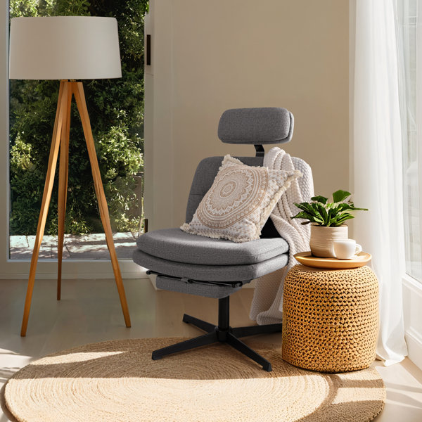 Ebern Designs Partia Ergonomic Swivel Office Task Chair with Footrest ...