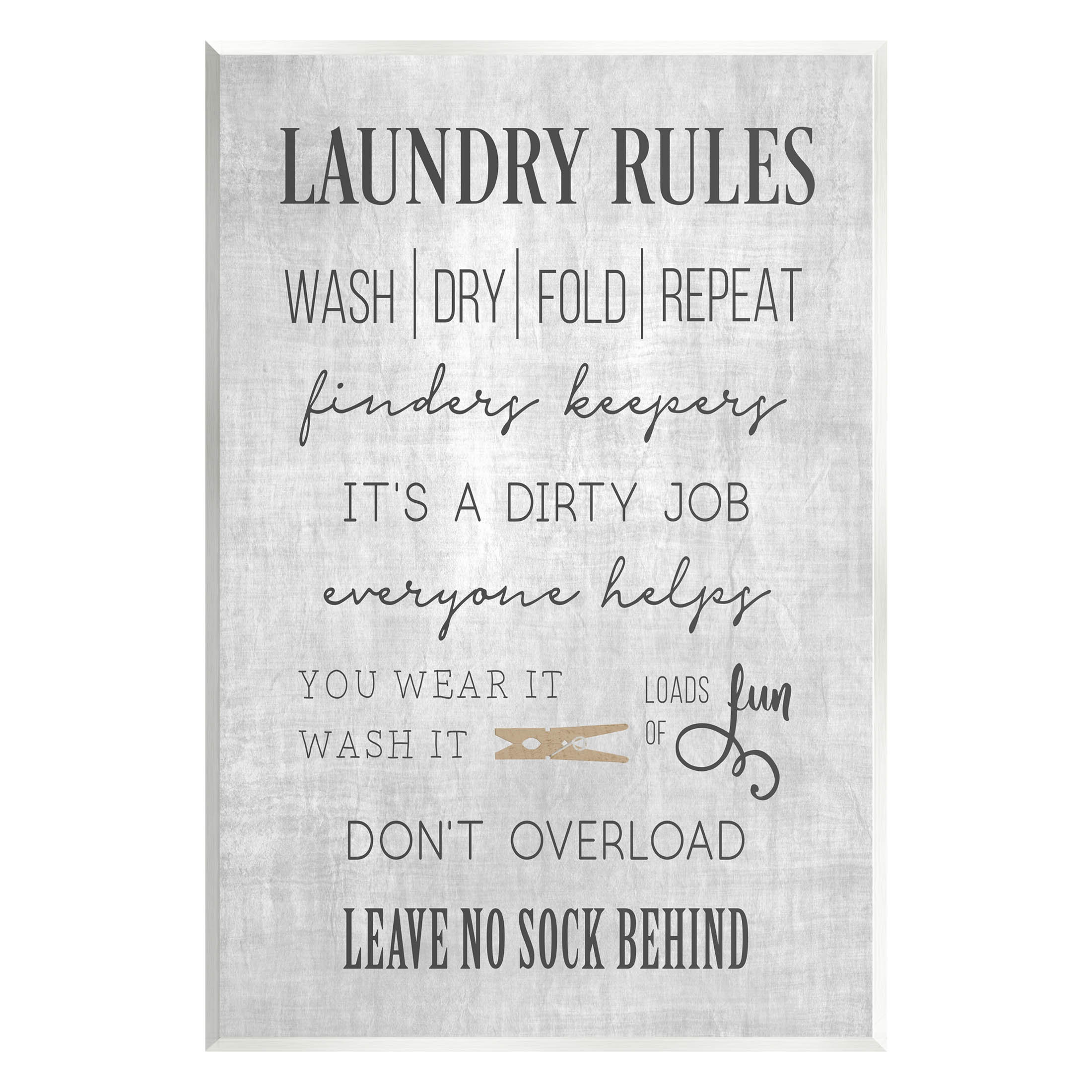 Stupell Industries Laundry Room Rules Family List Canvas Wall Art By ...