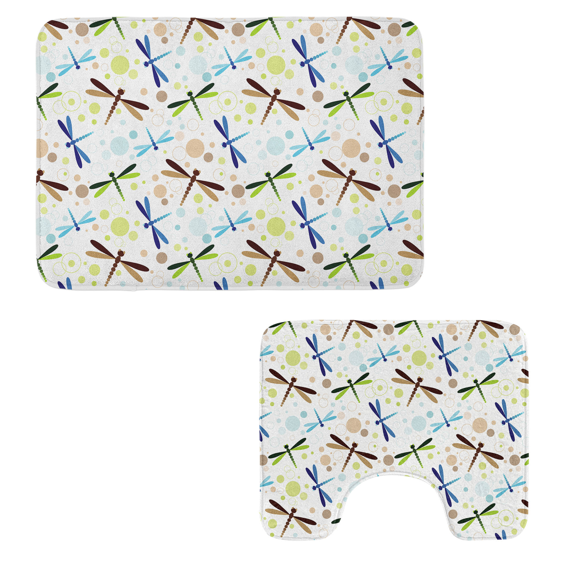 East Urban Home Dragonfly Bathroom Rug Set 2 Pieces Rectangle & Contour ...