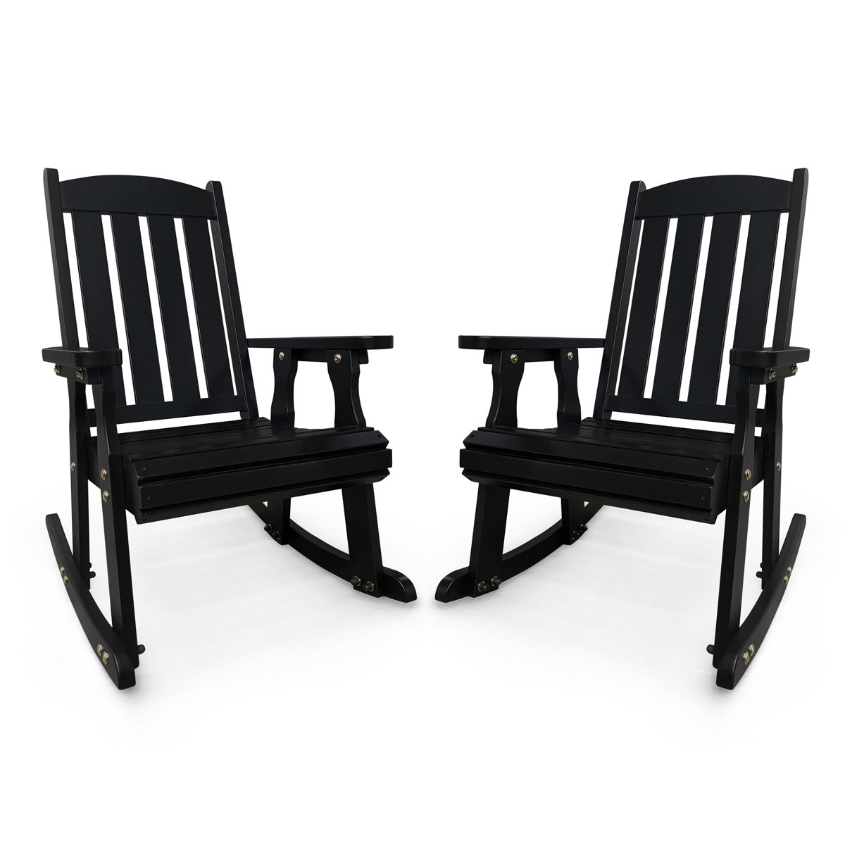 Lark Manor™ Wooden Rocking Chair with Comfortable Backrest Inclination ...