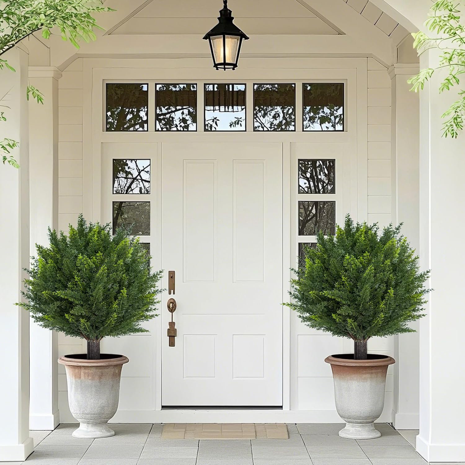 Primrue 24.4" Artificial Topiary Ball Trees, 2 Pack UV Resistant Fake ...