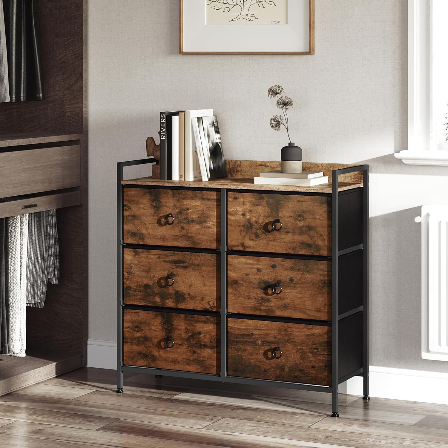 Borough Wharf Chest of drawers with drawers, cabinet with 6 fabric ...