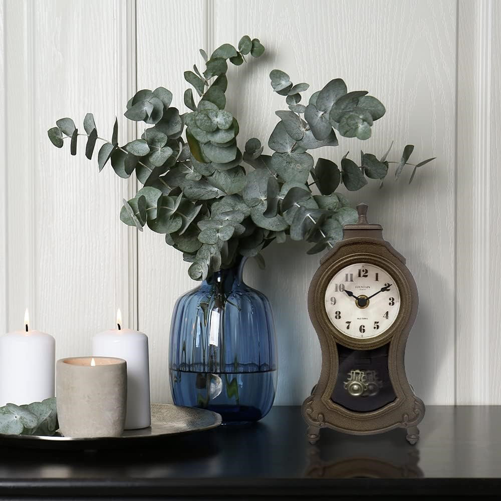 Mandala Crafts B1 10 X 5 Mantel Clock With Pendulum,Modern Famrhouse ...