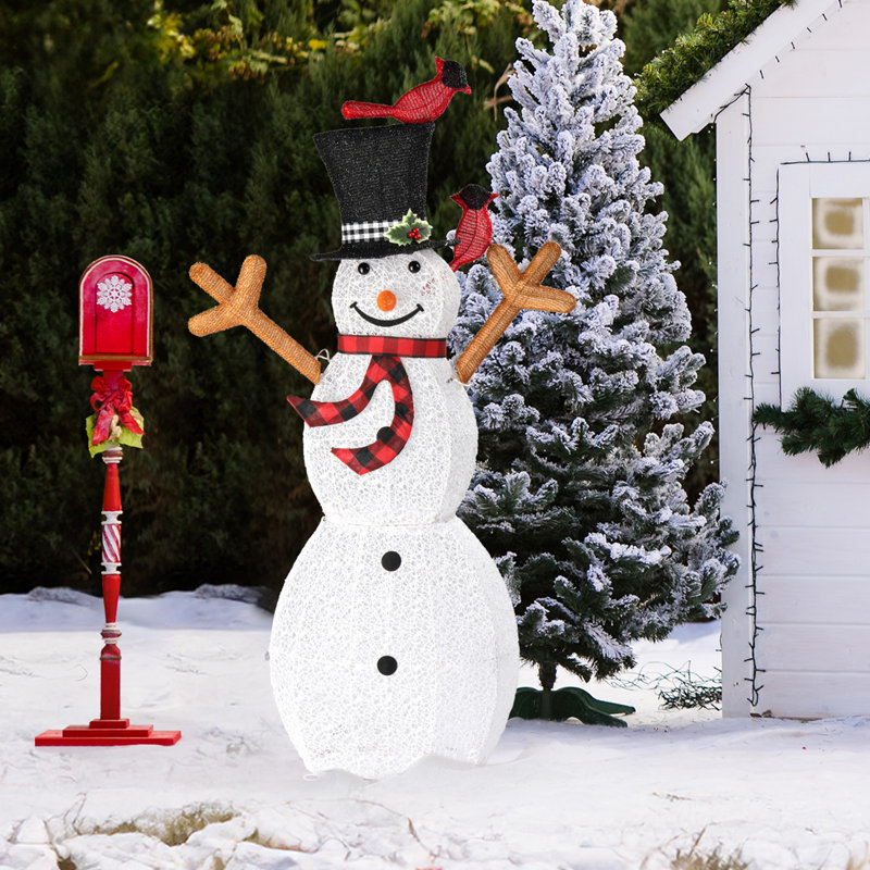 The Holiday Aisle® Lighted Snowman Christmas Yard Decoration | Wayfair