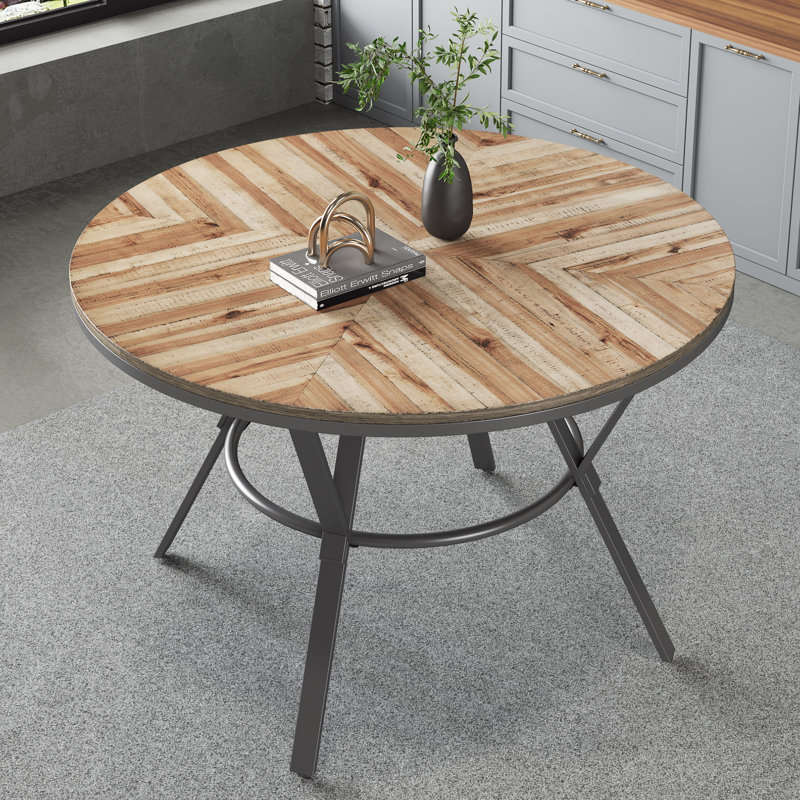 George Oliver Manthey Faux Wood Round Dining Table | Wayfair