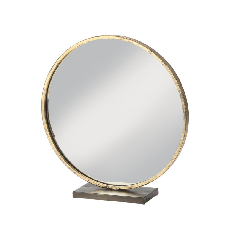Charlton Home® Hein Metal Round Floor Mirror & Reviews | Wayfair