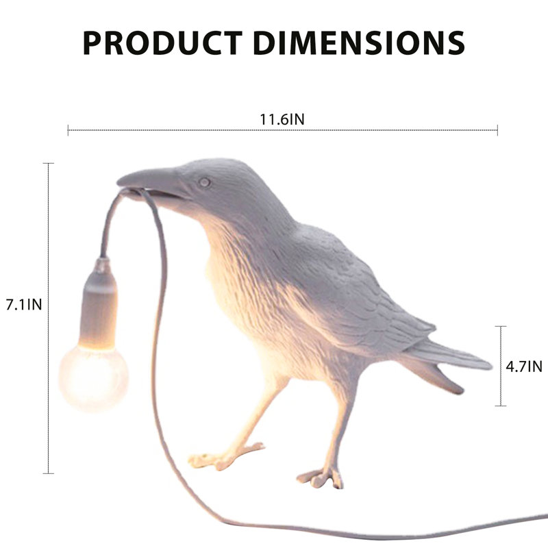 Loon Peak® LED Raven Table Lamp Christmas Decorations Resin Novelty ...