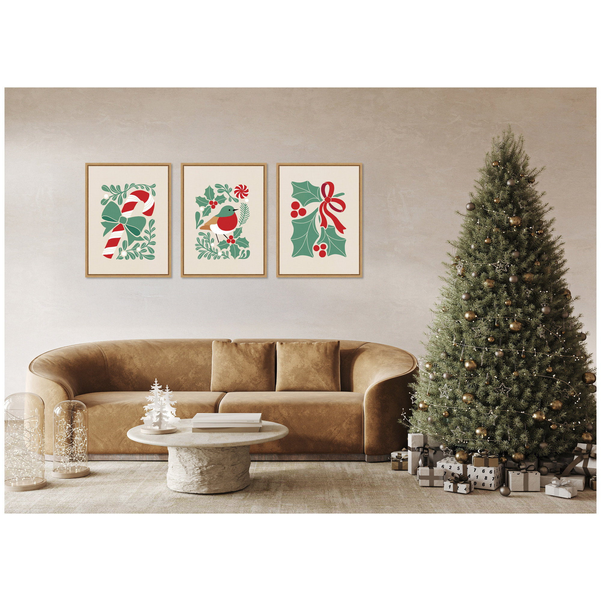 Lark Manor™ Christmas Icons 3 Piece Framed Canvas Wall Art Set by ...