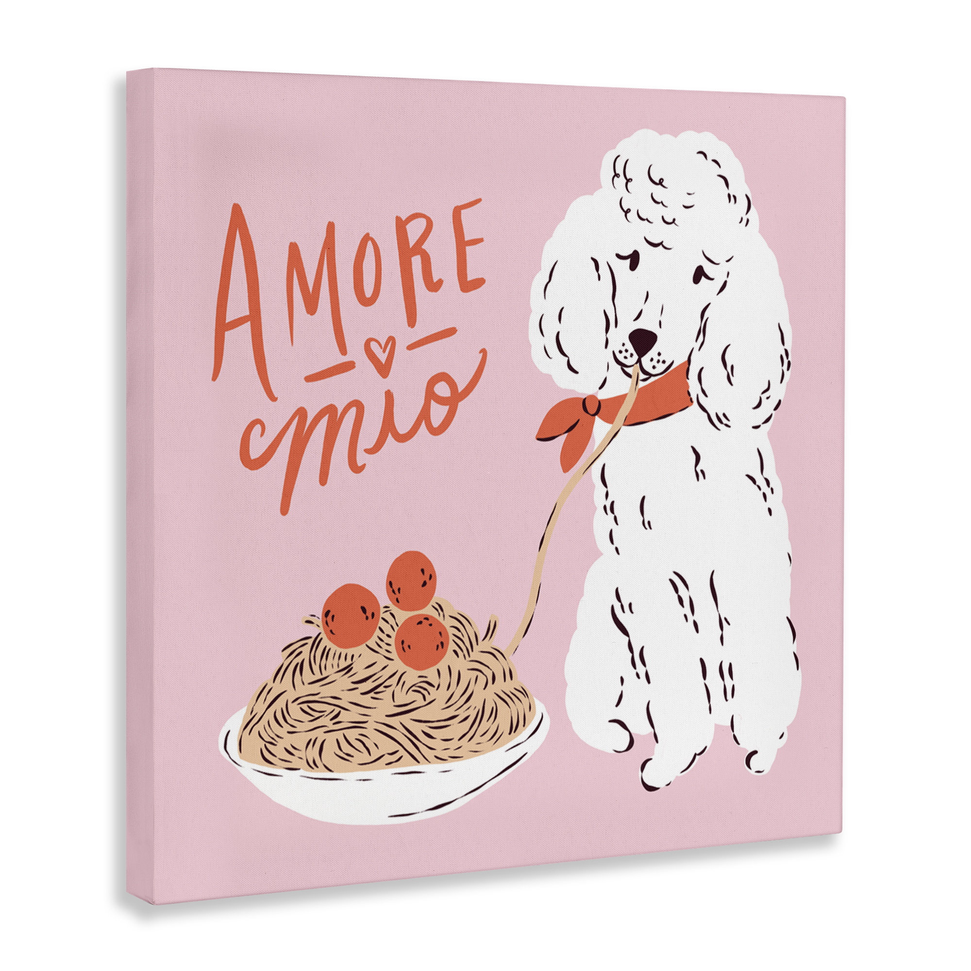 Trinx Amore Mio Pasta Poodle Canvas, design by Krissy Mast | Wayfair