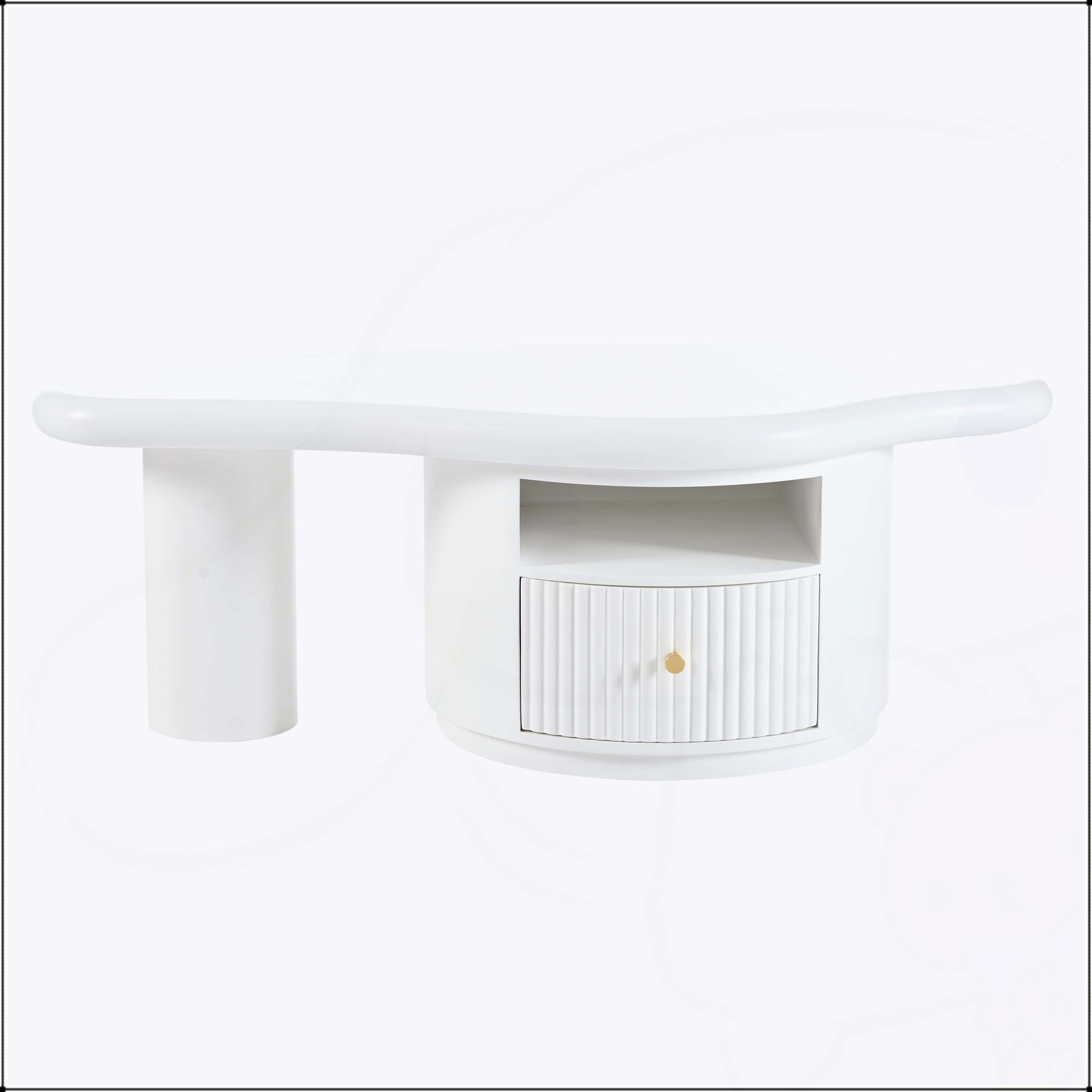 Wrought Studio™ Cloud Irregular Shape Coffee Table with 1 Drawer and ...