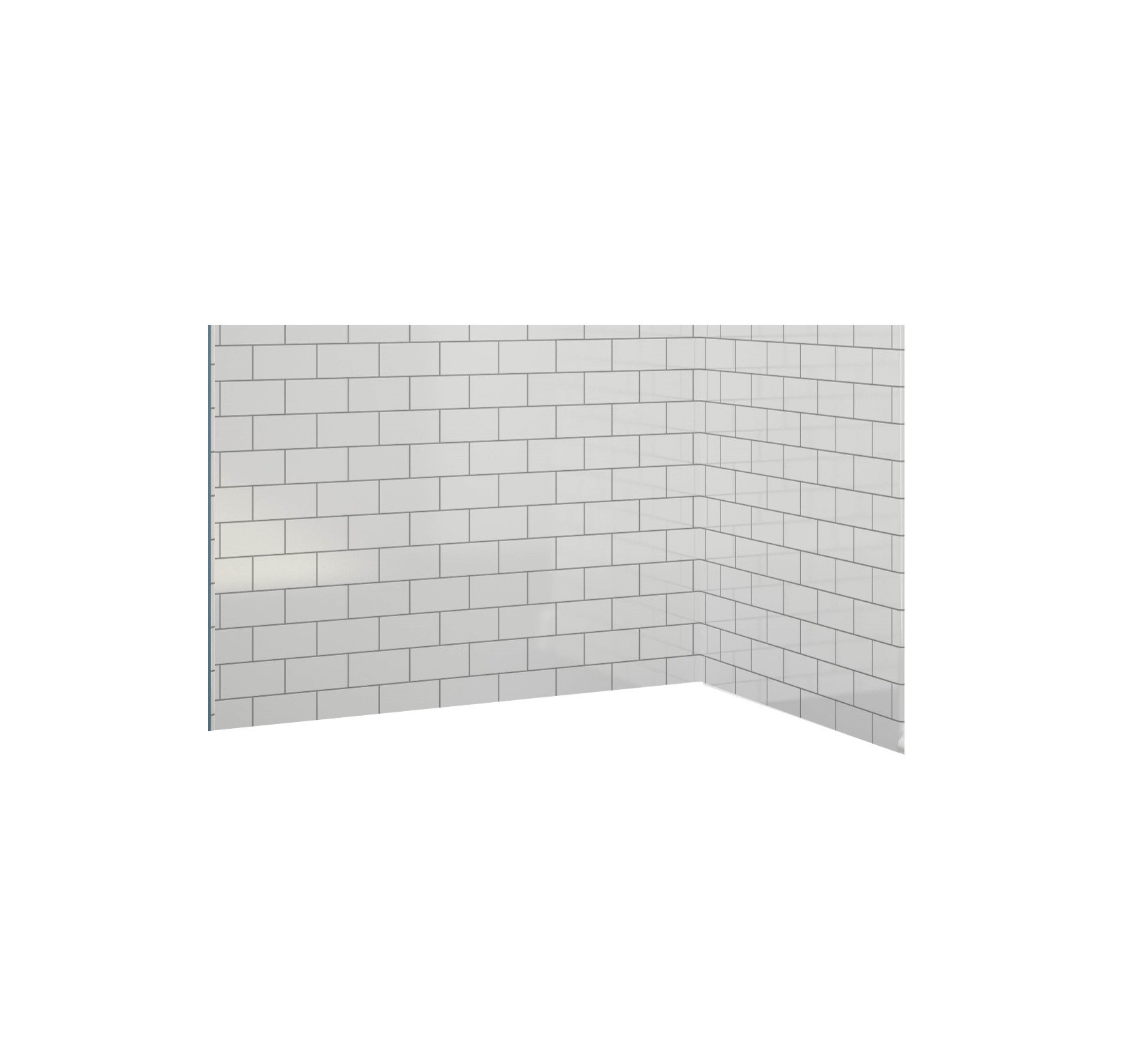 Avora Bath 3x6 Tile White Shower System with Molded Seat with Black ...