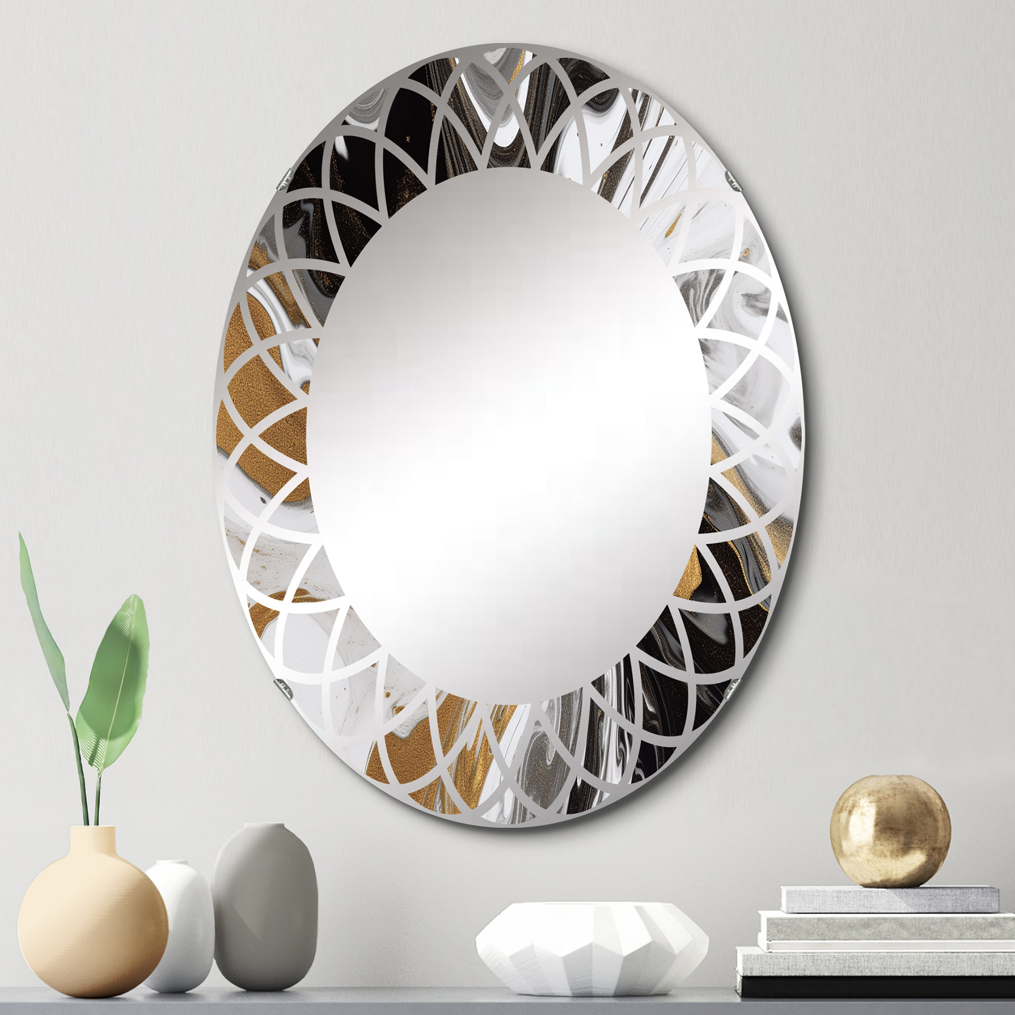 East Urban Home Delphine - Modern Wall Mirror Oval - Wayfair Canada
