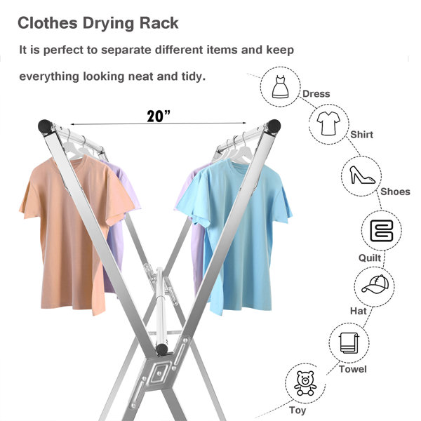 Rebrilliant Stainless Steel Foldable X-Frame Drying Rack & Reviews ...