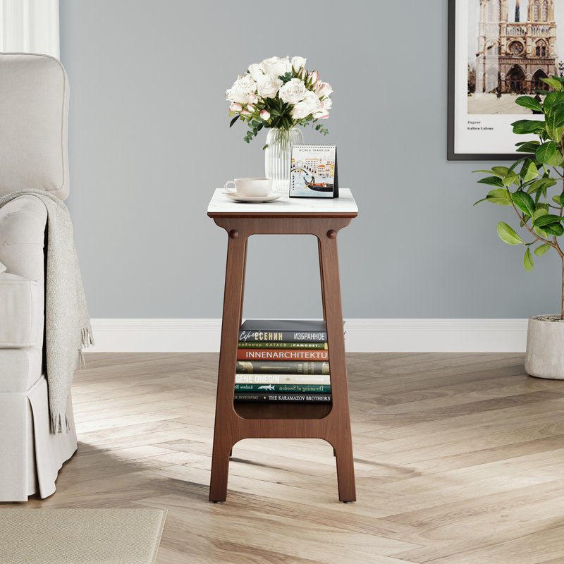 Lark Manor™ Narrow Side Table with Storage Shelf | Wayfair
