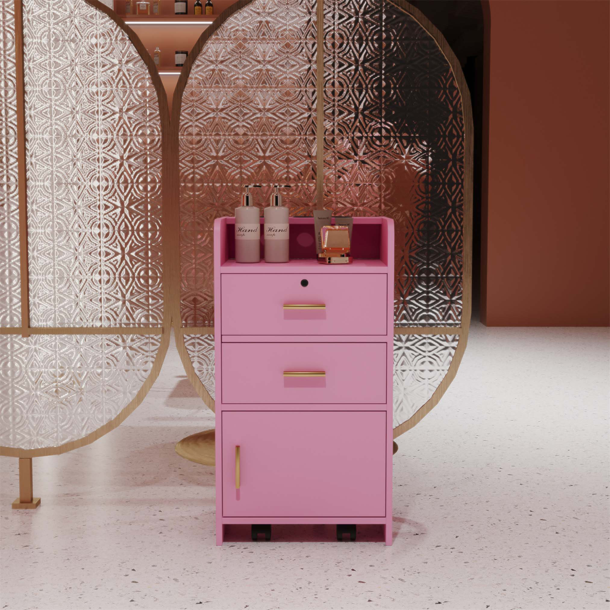 George Oliver Locking Beauty Salon Storage Cabinet with Hair Dryer ...
