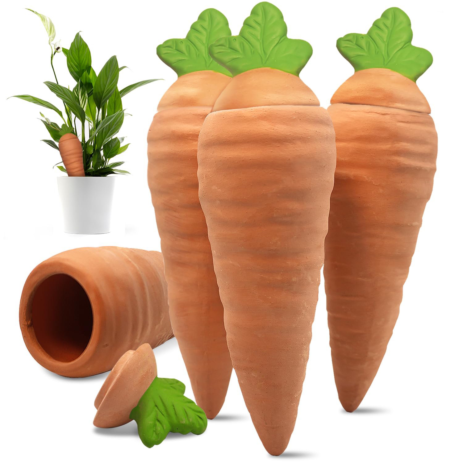 ENDOSTO 4 pcs Terracotta Watering Spikes - Automatic Self-Watering ...