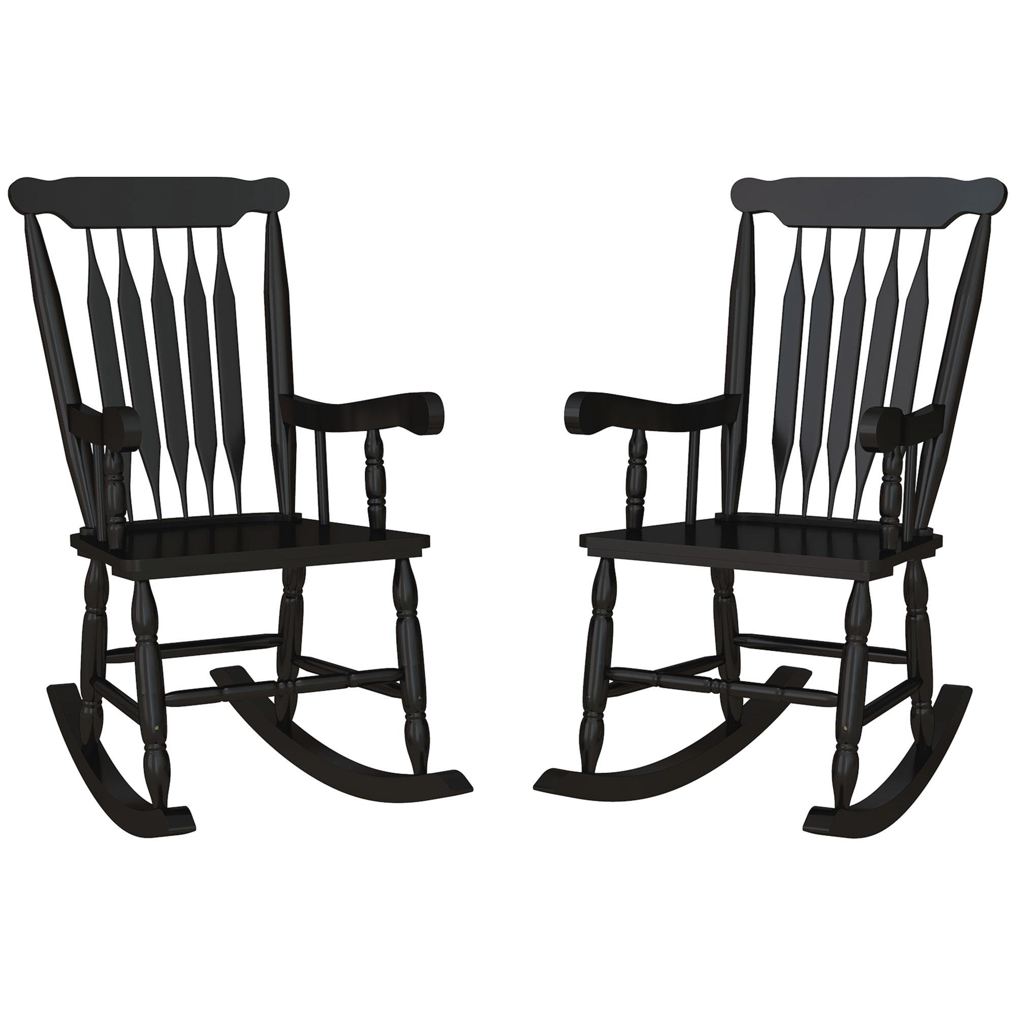 One Allium Way® Outdoor Wood Rocking Chairs Set of 2, 350 lbs. Porch ...