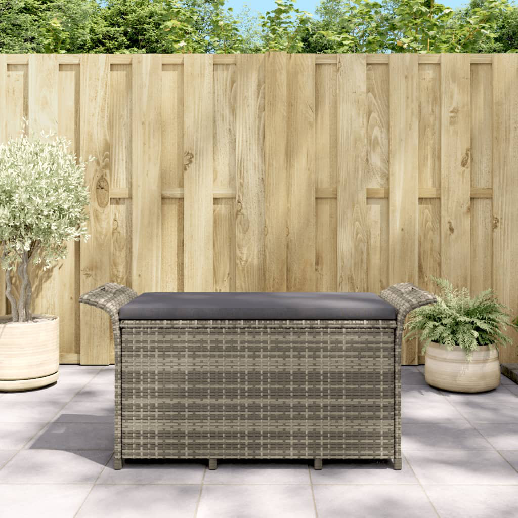 Latitude Run® vidaXL Patio Storage Bench with Cushion, Outdoor Ottoman ...