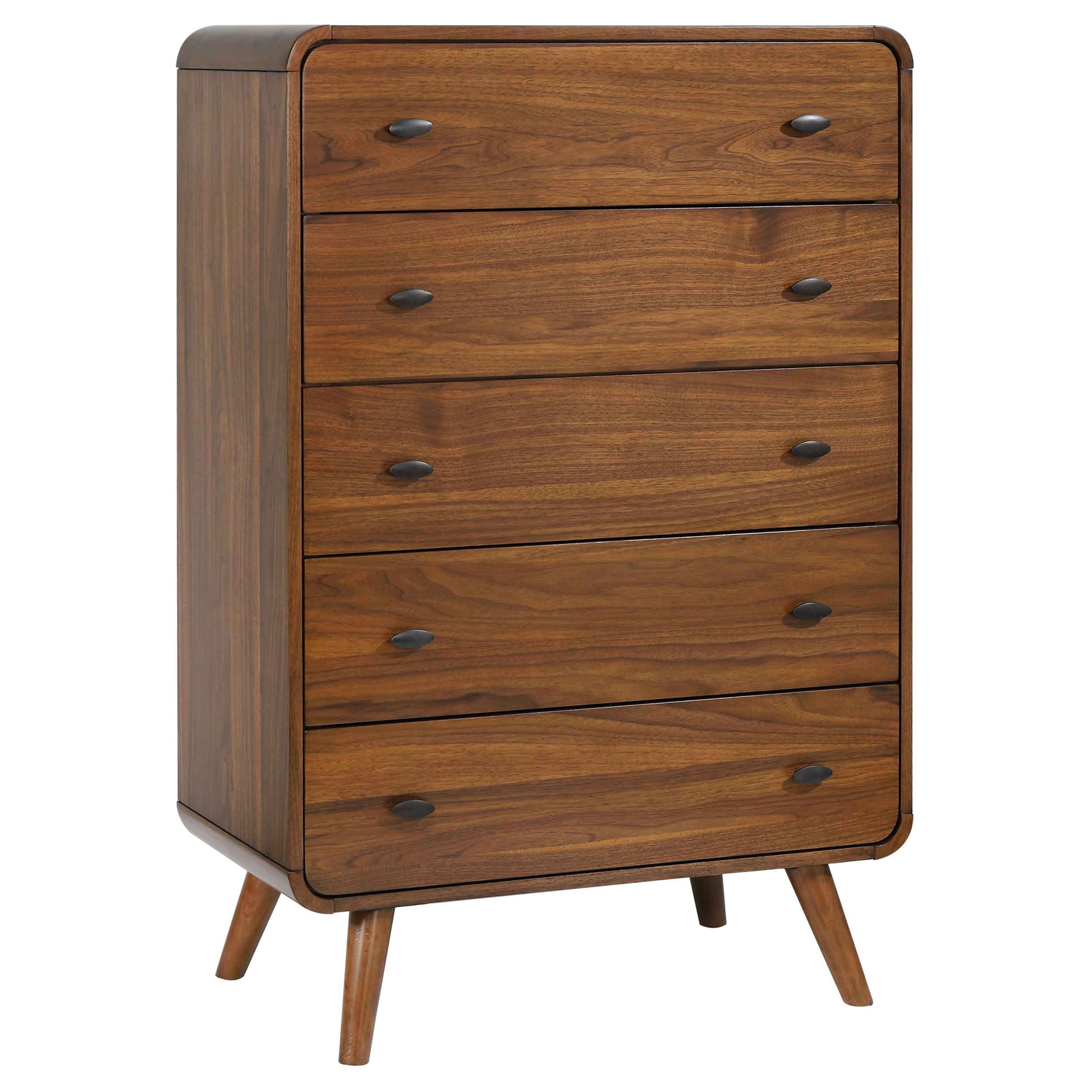 Corrigan Studio® Robyn 5-Drawer Bedroom Chest Dark Walnut | Wayfair