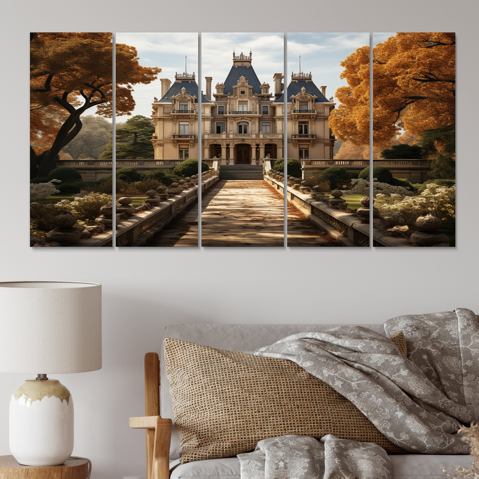 Winston Porter France Chateau Charisma On Canvas 5 Pieces Print | Wayfair