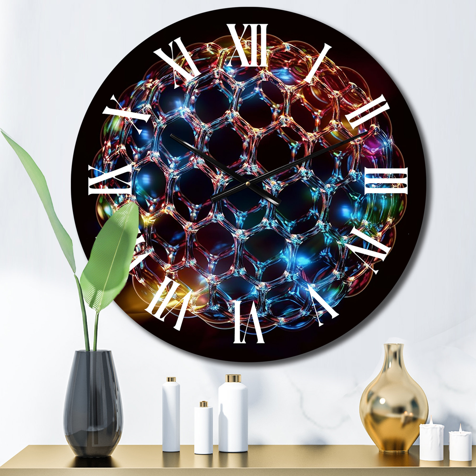 DesignArt Circulare Gold Infinity Matrix I Metal Wall Clock - Wayfair ...