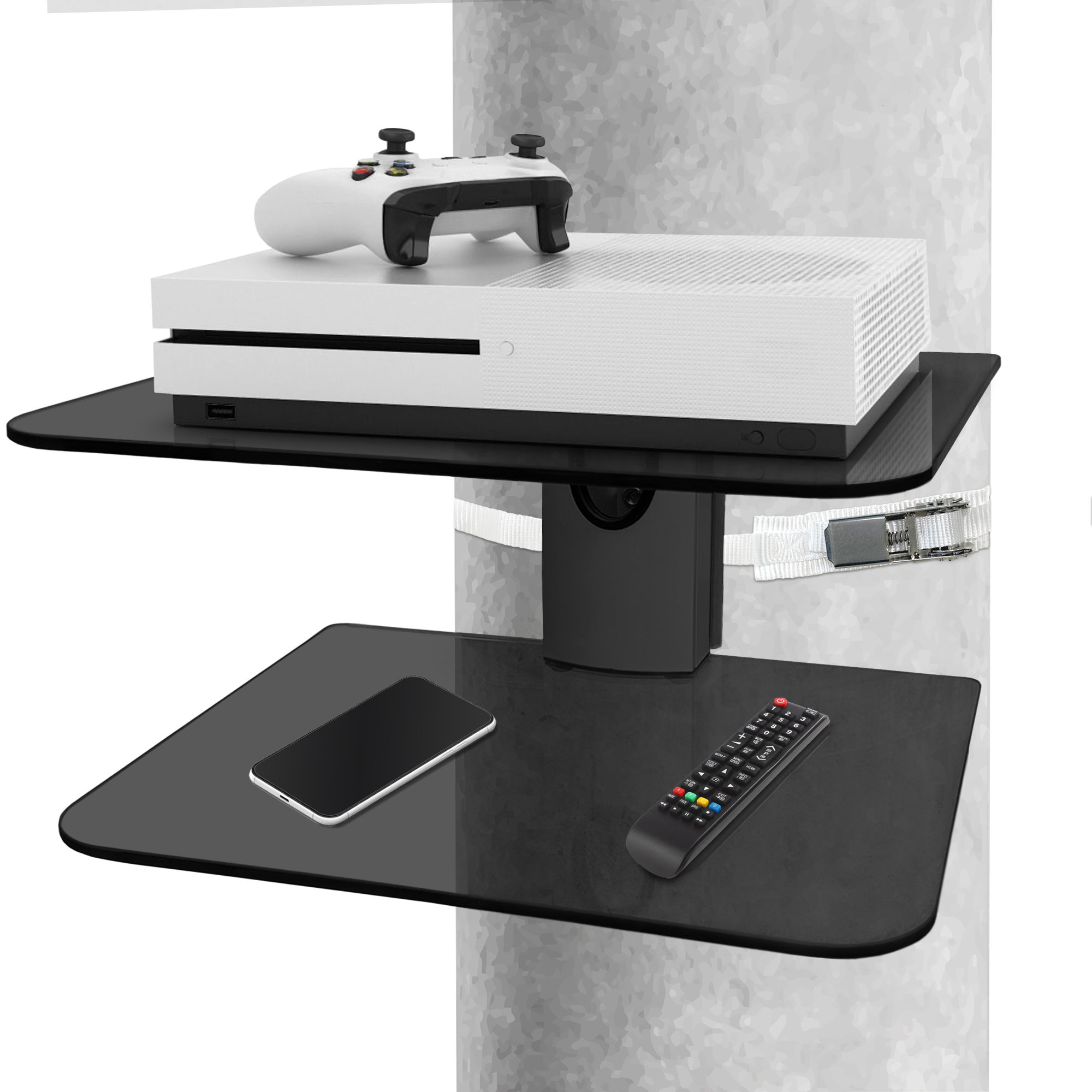 Latitude Run® NO Drill Pillar/Wall Floating Shelves,Holds 40lbs,Fits 8 ...