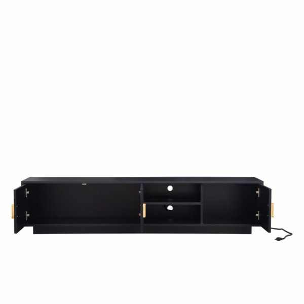 Mercer41 Mid Century Modern TV Stand With LED Lights For 80 Inch TV ...