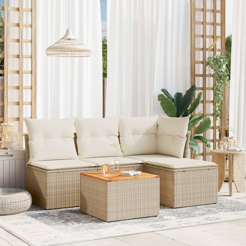 Vidaxl Garden Sofa Set Beige | Wayfair