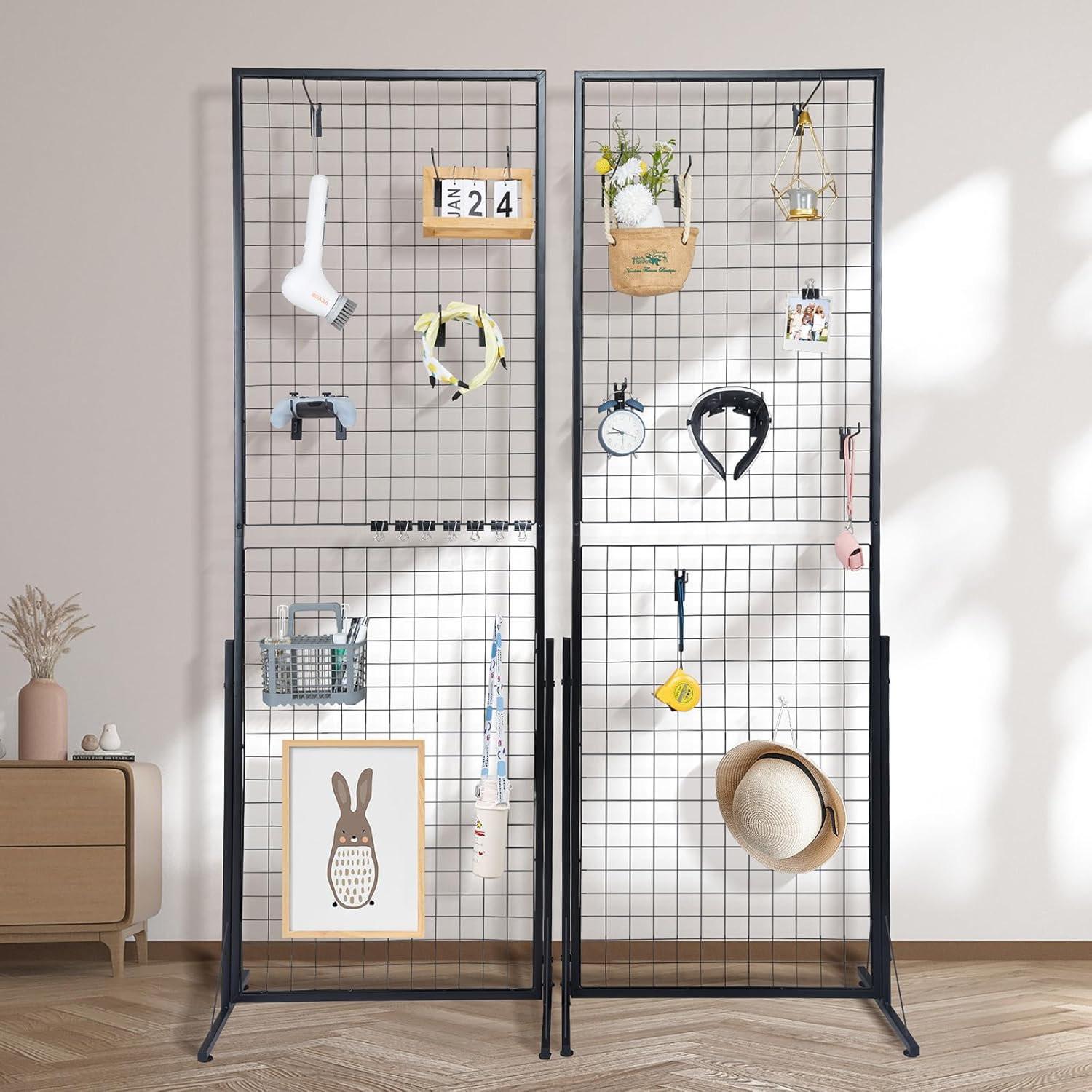 Rebrilliant 2 Packs Wire Gridwall Display Racks With T-Base ...
