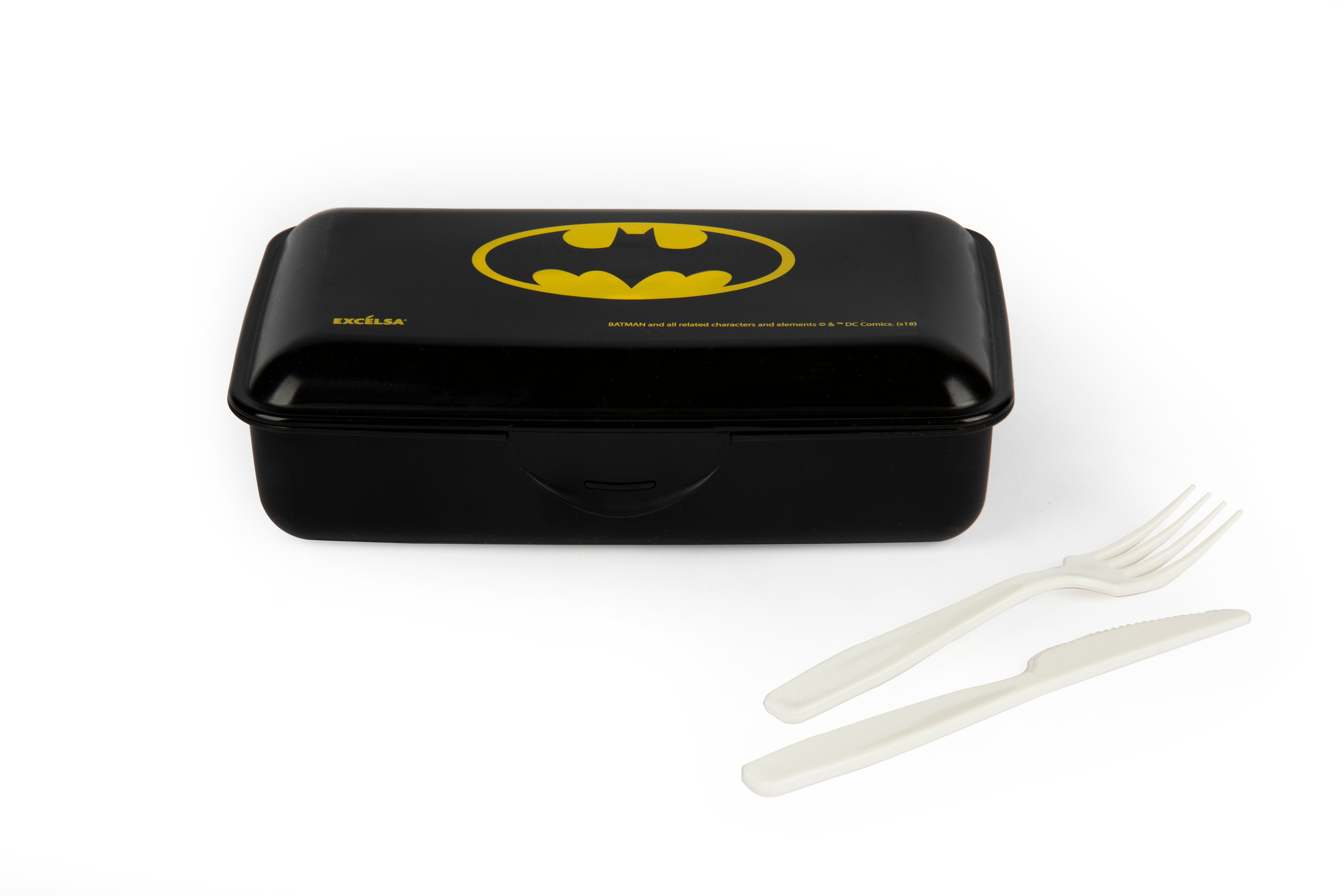 Excelsa food container with fork & knife included Batman Supereroi ...