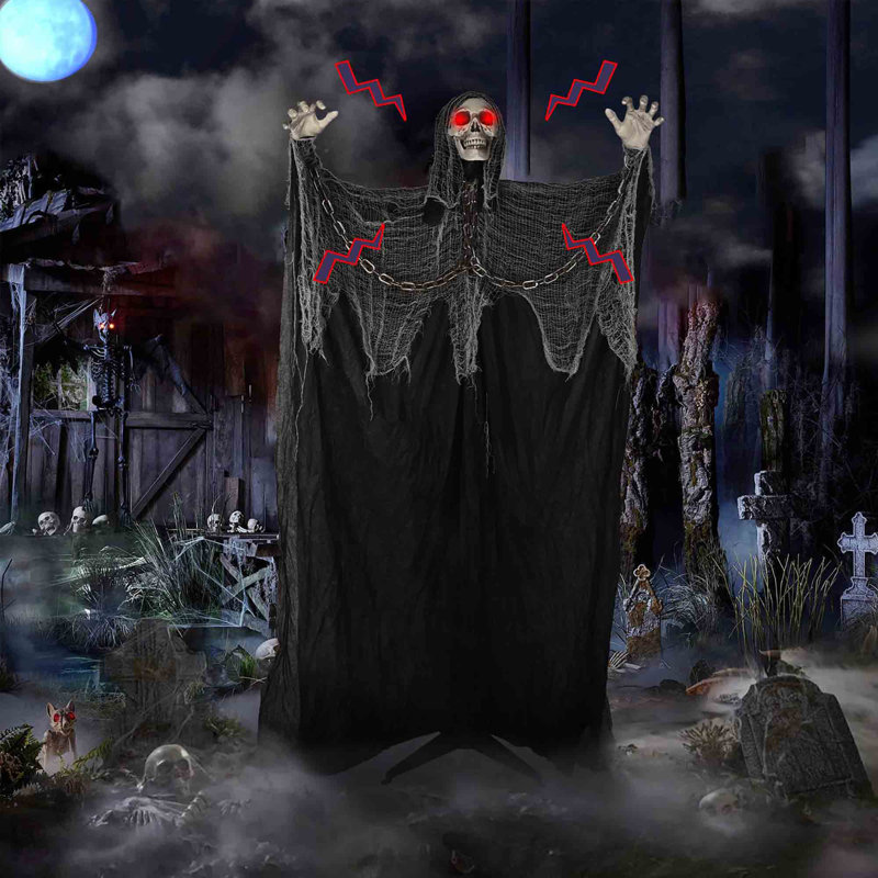 The Holiday Aisle® Life-Size Animatronic Skeleton | Wayfair