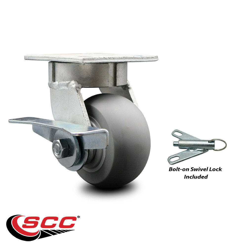 Service Caster 4 Inch Kingpinless Thermoplastic Rubber Wheel Caster ...