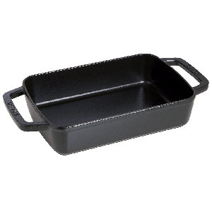 Staub Specialities Cast Iron Rectangular Large Roasting Pan, Black ...