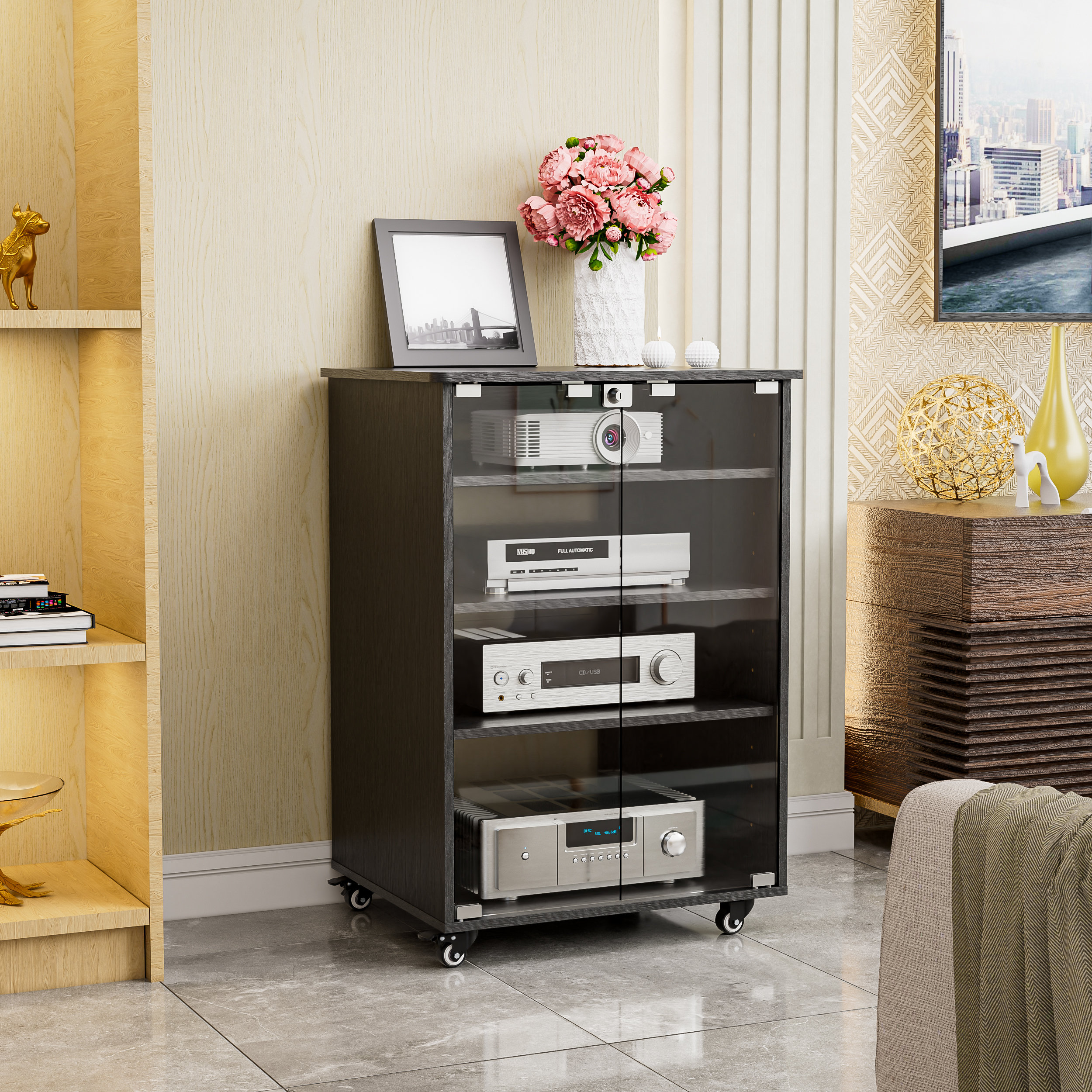 Ebern Designs Stand Audio Cabinet & Reviews | Wayfair