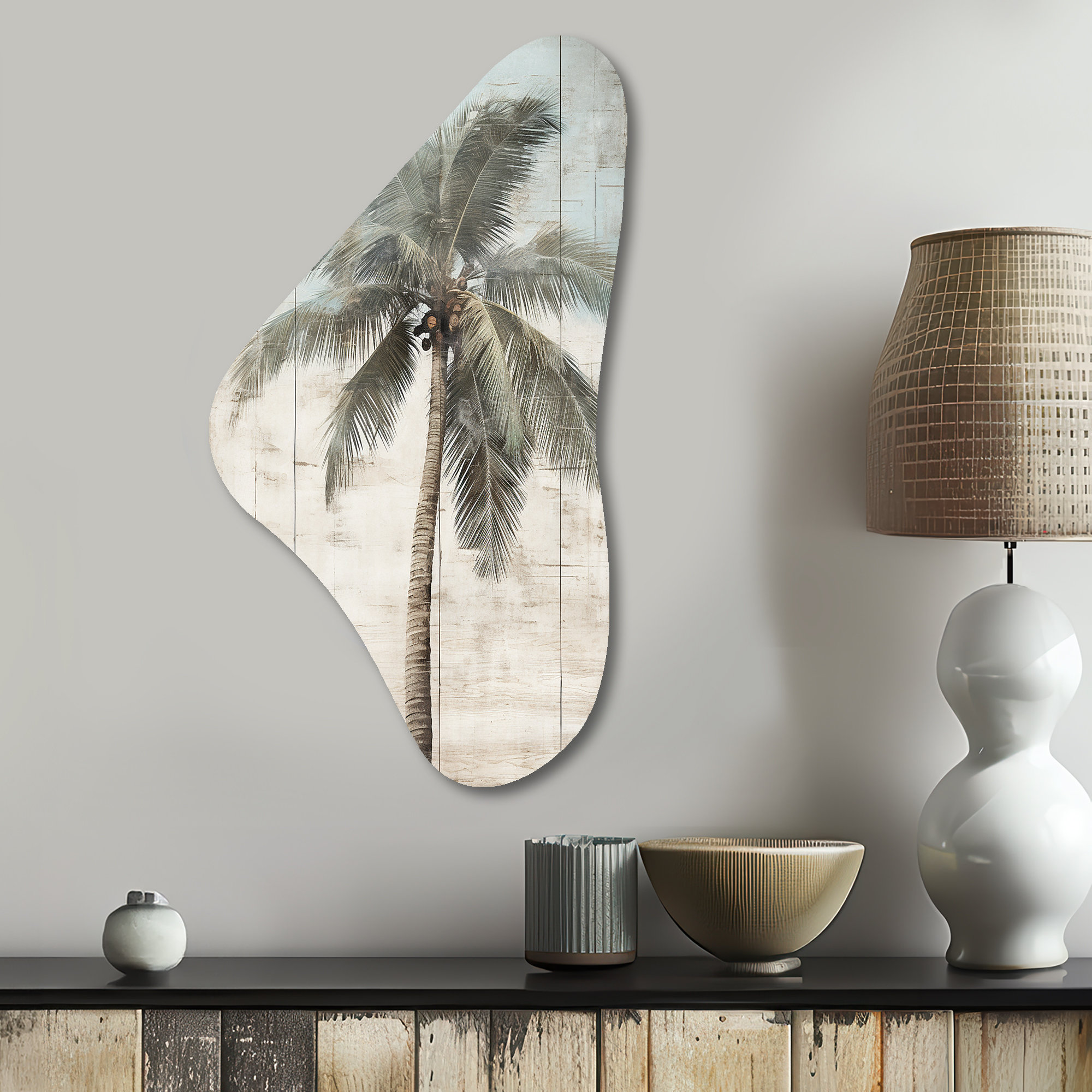 Bay Isle Home™ Tropical Palm Tree In Faded Retro Colors - Meadow ...