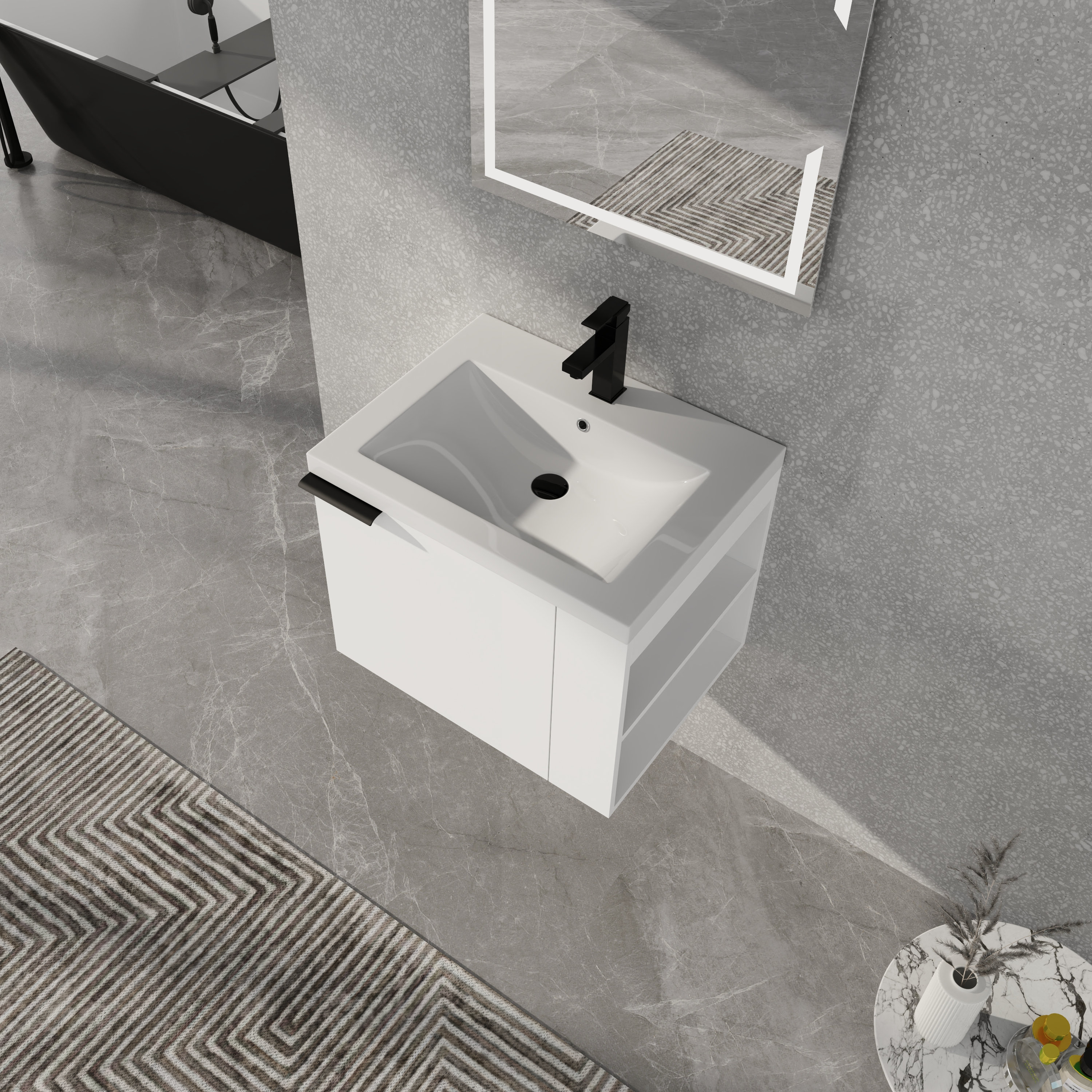 Ebern Designs 24" Valasco Sink Combo For Big Space,Modern Bathroom ...