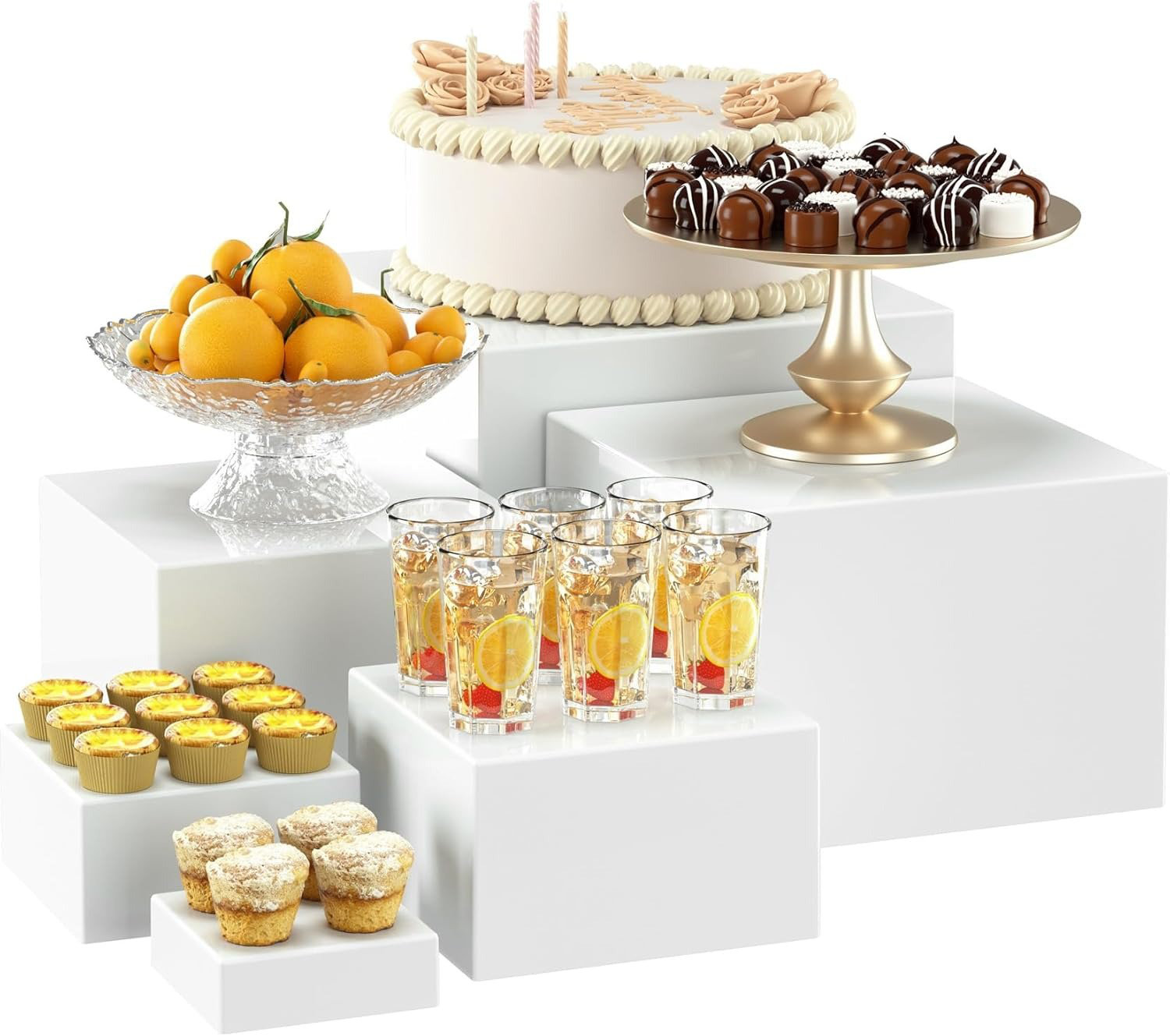 FashionSecretsLLC Acrylic Boxes for Display as Buffet Risers and Stands ...