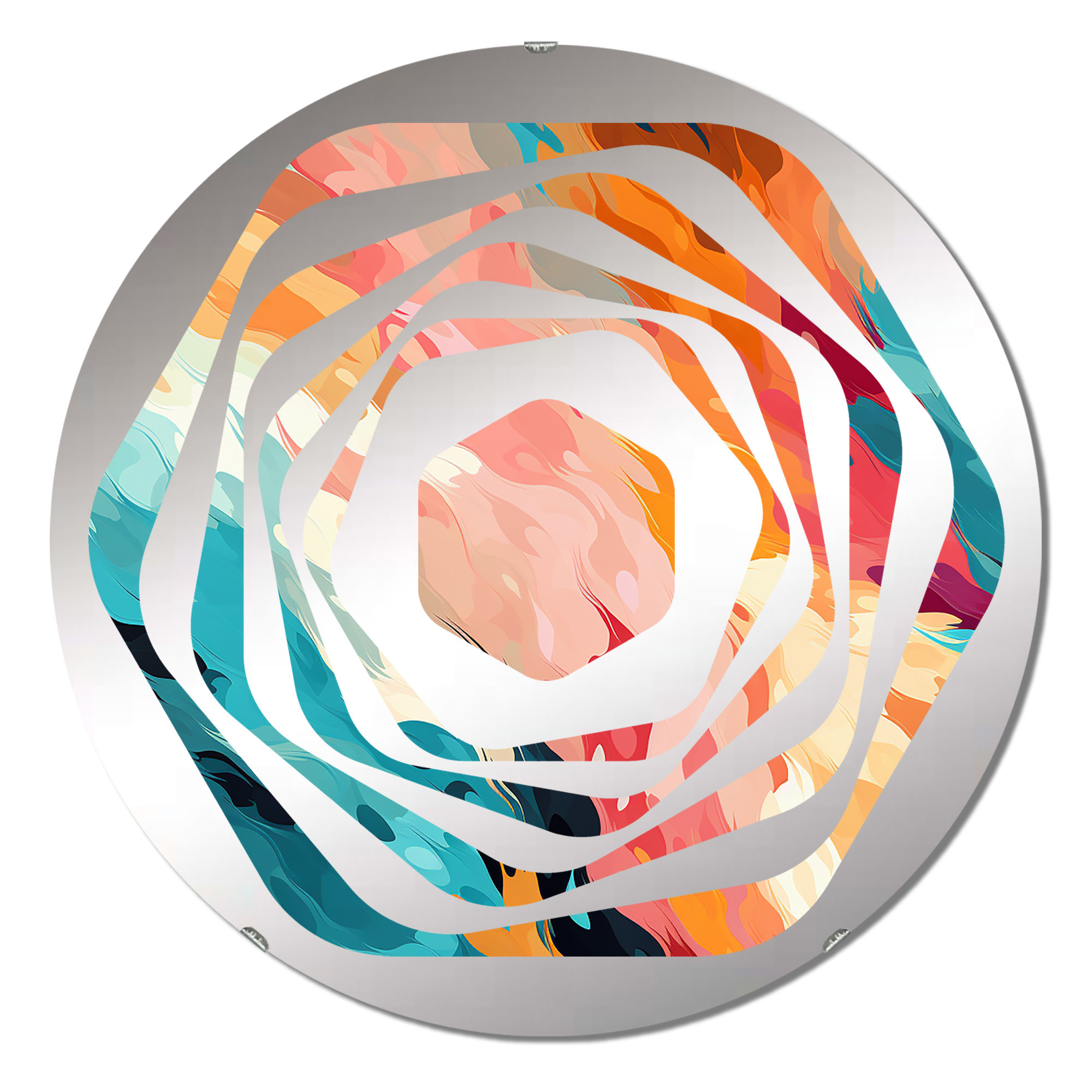 Design Art Multicolor Feather Fury - Amorphe Decorative Mirror | Wayfair