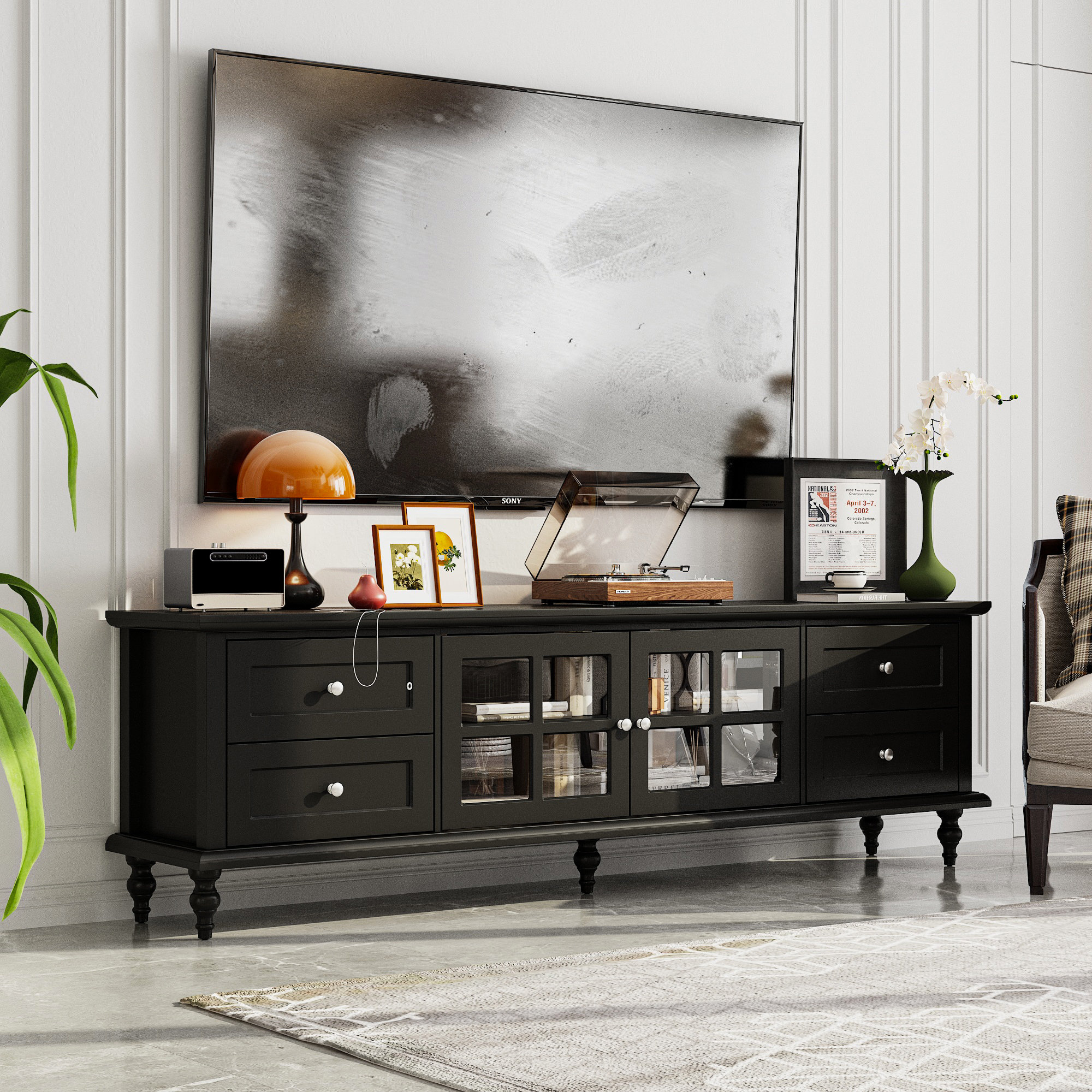 Charlton Home® 2-Door 4-Drawer TV Stand | Wayfair