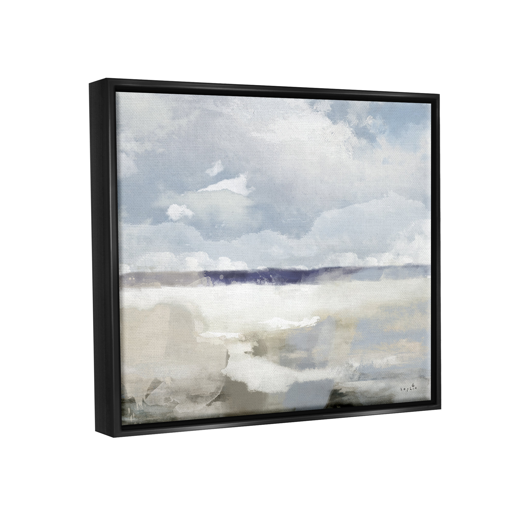 Stupell Industries Layered Abstract Beach Scenery Distant Land Clouds ...