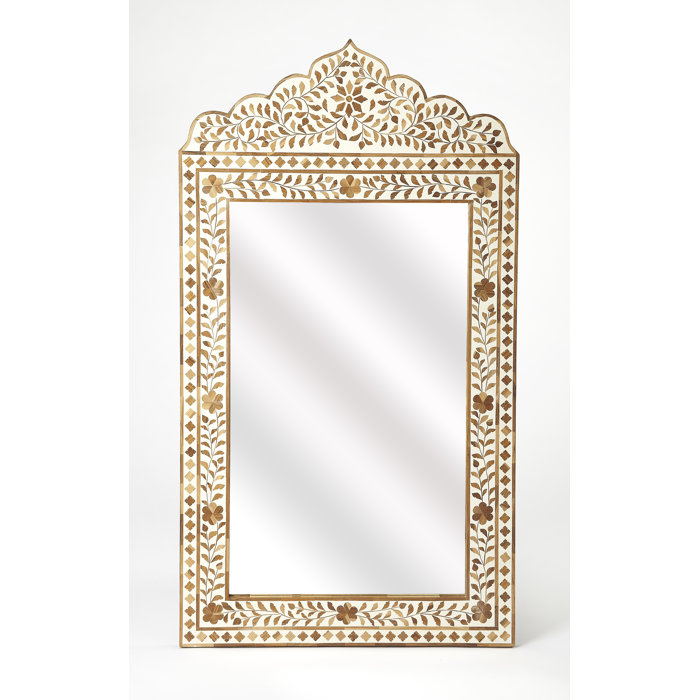 Butler Vivienne Wood & Bone Inlay Wall Mirrored | Perigold