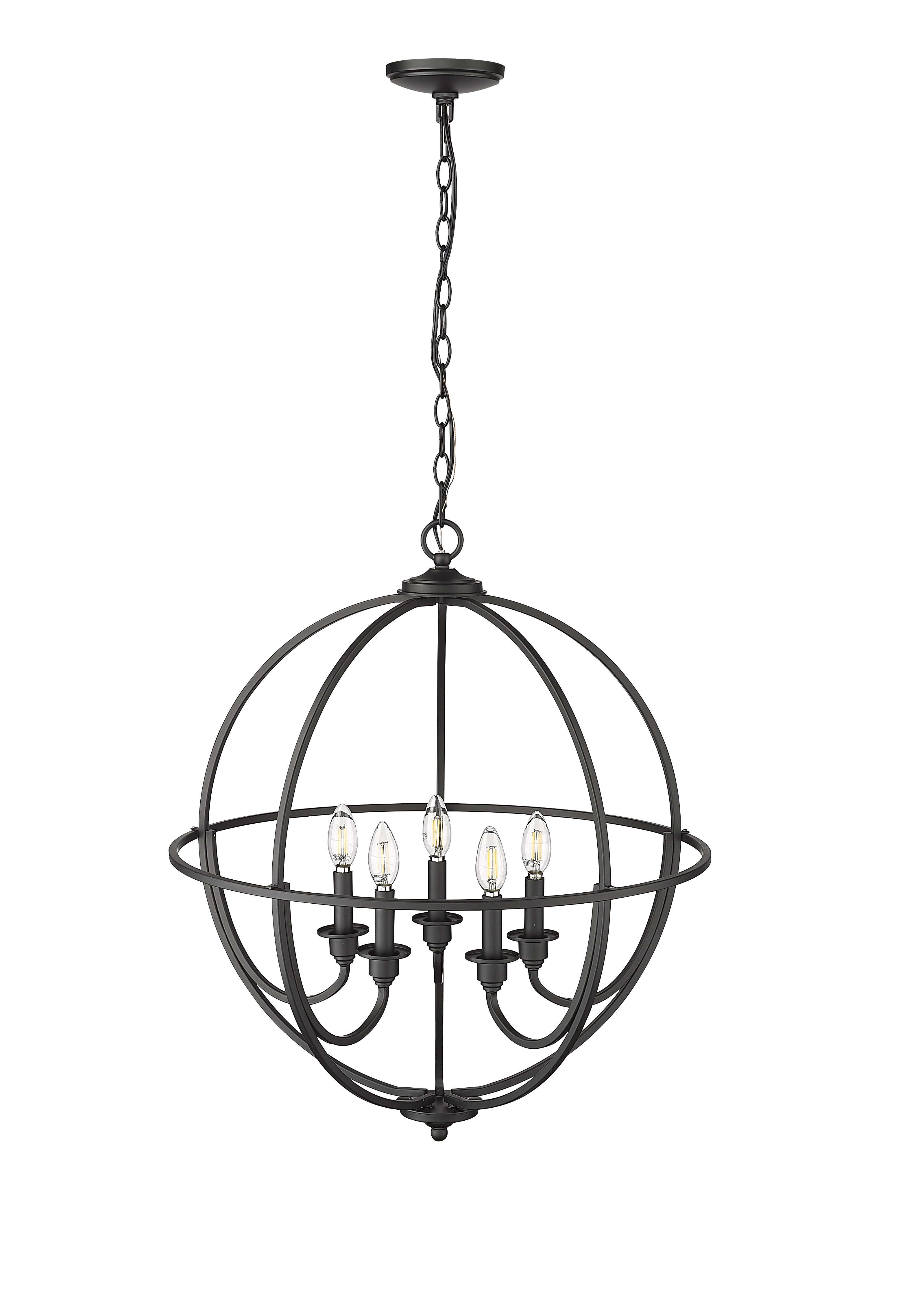 August Grove 5 Light 24 In. Polished Nickel Chandelier - Wayfair Canada