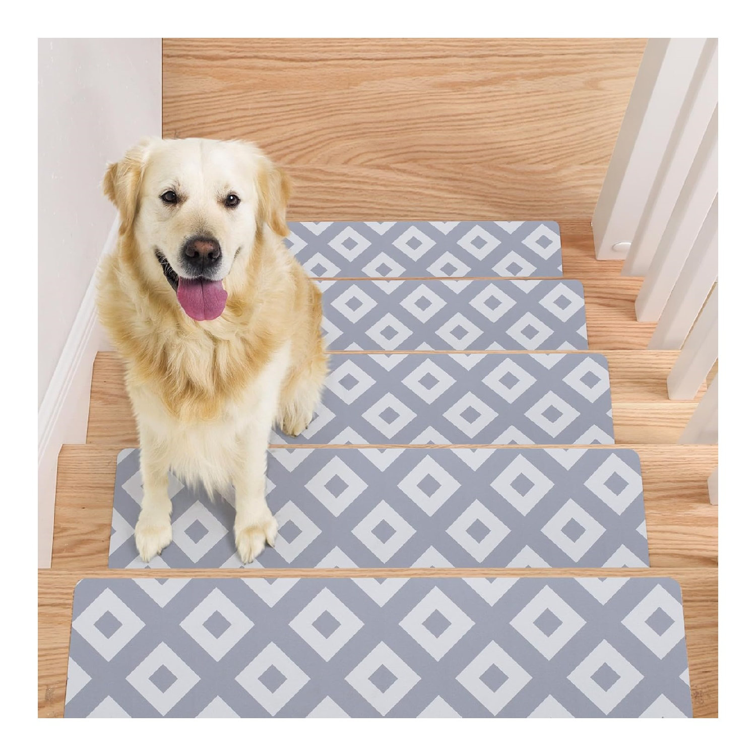 Hokku Designs Rubber Stair Treads (15 In Pack) Non-Slip Stair Treads ...