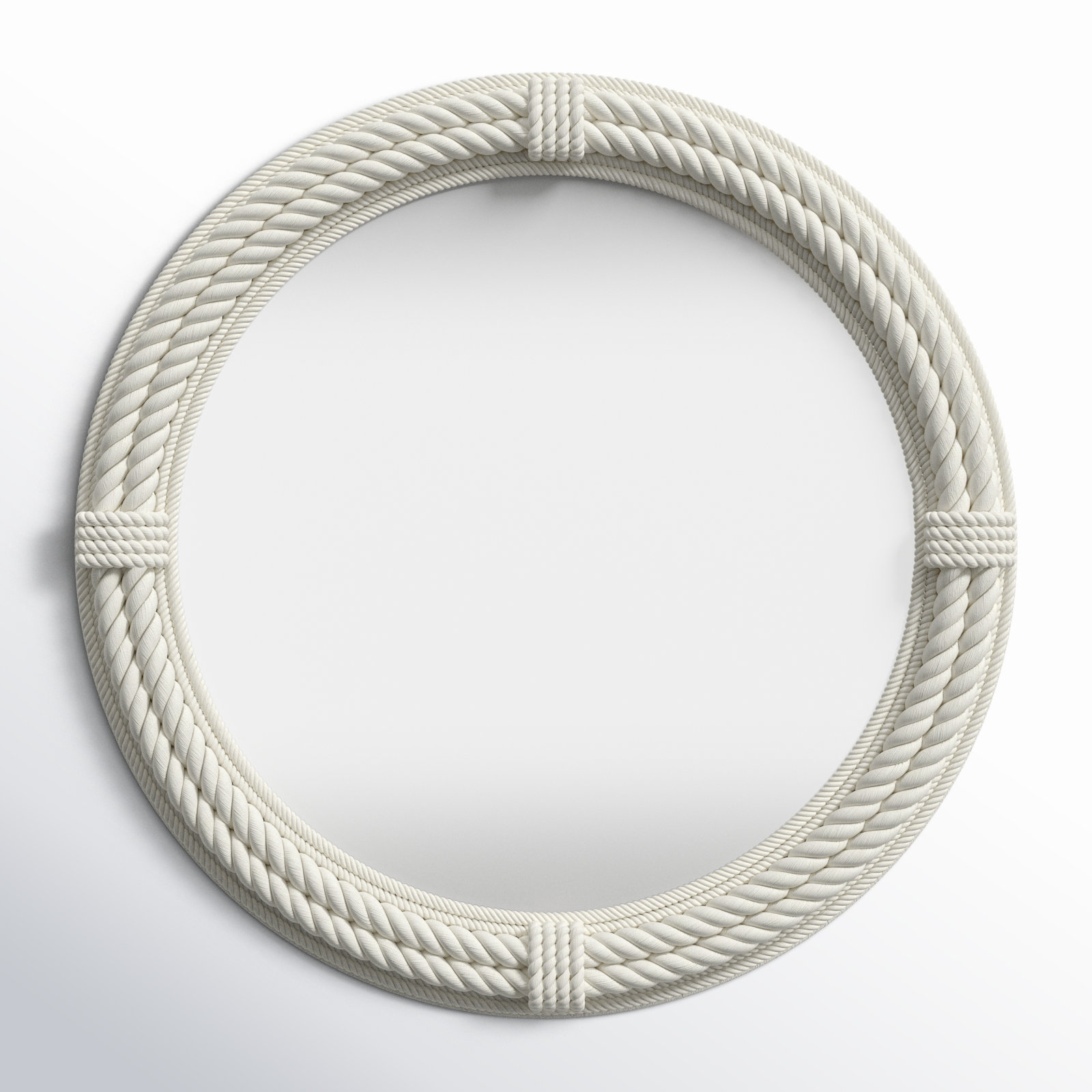 Birch Lane™ Frony Wooden Coiled Rope Room Wall Mirror with Wrapped Rope ...